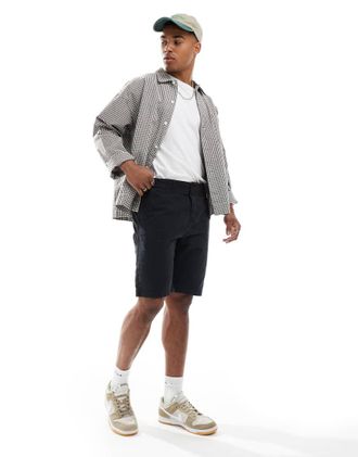 Superdry Officer - Chino-Shorts in verwaschenem Schwarz-Grau