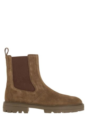 Hogan Stiefel - H673 - Suede Chelsea Boots - Gr. 8_5 - in Braun - f&uuml;r Damen