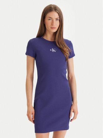 Calvin Klein Jeans Kleid f&uuml;r den Alltag Monologo Baby LV047F241G Violett Slim Fit