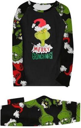 Generic Le Grinch Pyjama Noel Famille De Grinch Hiver Enfant Costume Coton Adulte Chaud Et Doux Couple Ensembles The Assorti Noël Pull Homme Ensemble Femme Be