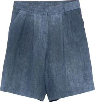 Merci short à passants de ceinture - Bleu