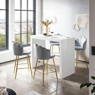 Salesfever home24 Bartisch Klettbach 130 x 105 x 60cm Weiß