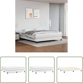 vidaXL vidaXL Wei&szlig; - Boxspringbettgestell Wei&szlig; 160x200 cm Kunstleder