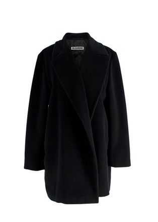 Jil Sander Black Soft Angora Wool Blend Coat/Jacket Size XL