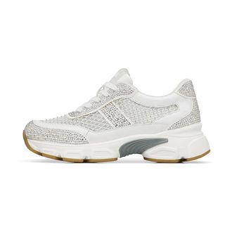 Loriblu Sneaker in Wei&szlig;em Vitello mit Ton-in-Ton-Kristallen - - Shoes - Damen - Wei&szlig; - 35 EU
