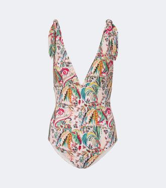 Etro Cardigan en laine m&eacute;lang&eacute;e &agrave; fleurs