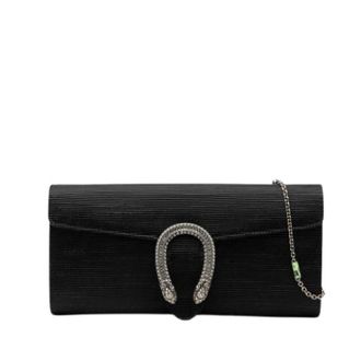 Gucci Pre-owned Ribbed Satin Shoulder Bag - - Pre-owned - Damen - Schwarzk - ONE SIZE