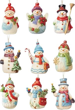 Generic Weihnachtsdekor - Baumverzierungen, 9 -teiliges Holz -Figur -Set, dekorative h&auml;ngbare Kunsthandwerk, langlebige Urlaubskollektionen | Saisonales Displ