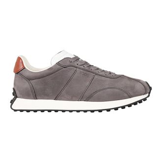Tod's Graue Wildleder-Sneakers mit braunem Ledereinsatz - - Shoes - Herren - Grau - 40 EU
