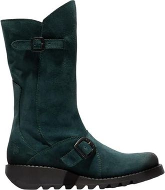 FLY London Bottes Mes 2 Buckle pour femme, Daim huile p&eacute;trole, 41 EU
