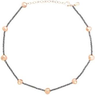 Breil B Rocks TJ3289 Collier en acier inoxydable orné de pierres dhématite Longueur min. 39 cm Longueur max 45 cm, 45 cm, Acier inoxydable, Pas de gemme