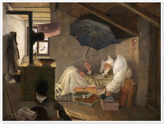 Posterlounge Der arme Poet Poster von Carl Spitzweg 40 x 30 cm Braun Wandbilder Wanddeko