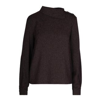 Patrizia Pepe Bluse mit hohem Kragen - - Blouses & Shirts - Damen - Braun - M