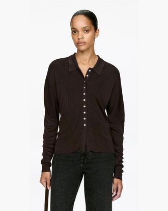 Arket Feinstrickhemd -Braun