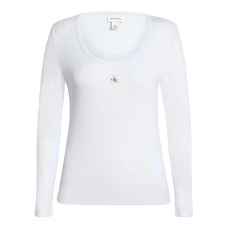 Calvin Klein Jeans T-shirt &agrave; manches courtes - Femme - Tops - Blanc - Taille: 36 FR