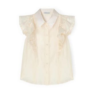 Motivi Musselin-Hemd mit R&uuml;schen - - Blouses & Shirts - Damen - Wei&szlig; - XS