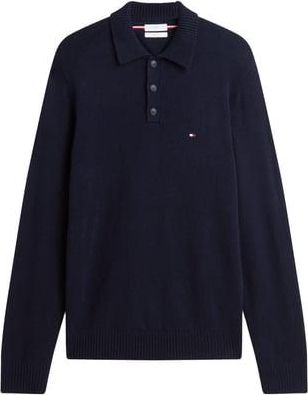 Tommy Hilfiger Pull droit col polo en laine