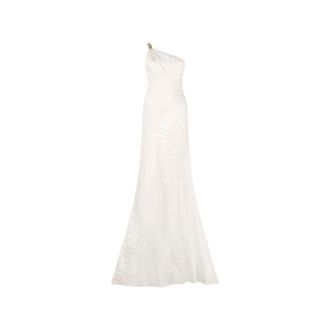 Roberto Cavalli Femme, Robes, Blanc, Taille: 36 FR Robe du soir asym&eacute;trique