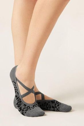 Calzedonia Anti-rutsch-socken Pilates Mit &Uuml;berkreuztem Detail Grau