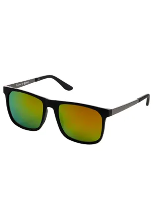 Man's World Sonnenbrille MANS WORLD, Herren, schwarz matt, verspiegelt, Sonnenbrillen Sonnenbrille, sportlich-modischer Stil, rechteckige Vollrandfassung, schwarz