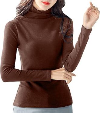 Generic V&ecirc;tements de ski de fond pour femme Ensemble bas pour femme &agrave; manches longues d&eacute;contract&eacute; T-shirt ample robe pour femme en coton &agrave; manches longues T-s