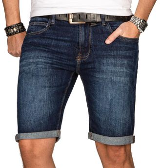 Indicode Herren Sommer Jeans Shorts Kurze Hose Sommerhose Short Bermuda B556a [B556a-Dunkelblau-Gr.XXL]