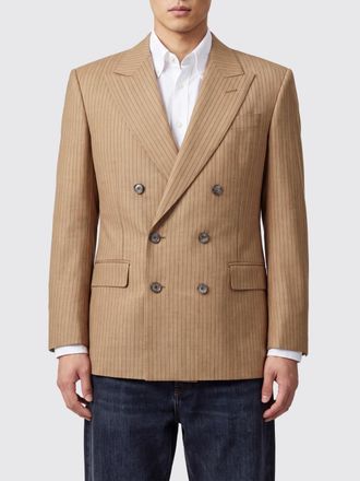 Tom Ford Blazer crois&eacute; &agrave; fines rayures en pure laine avec revers classiques