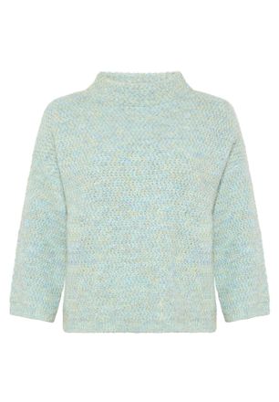 Cartoon Damen Strickpullover mit Stehkragen 40, Light Blue/Cream