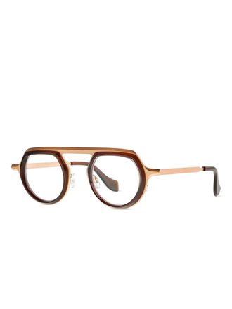 Theo Eyewear Brille mit rundem Gestell - Braun