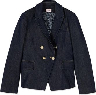 Oltre Femme, Vestes, Bleu, Taille: 50 FR Veste en jean crois&eacute;e