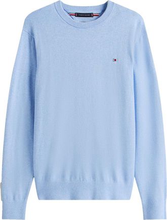 Tommy Hilfiger Softer Rundhalspullover mit Kaschmiranteil und kleiner Flag-Stickerei in