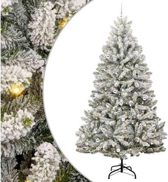 vidaXL K&uuml;nstlicher Weihnachtsbaum Gr&uuml;n und Wei&szlig; 270 cm PVC und Metall vidaXL