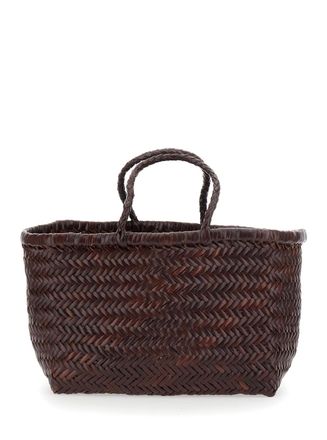 Dragon Diffusion Womens Handbag Bamboo Triple Jump Small Brown Leather Handbags Hand Bags