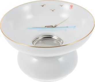 BESTONZON Keramik Teetasse mit Teesieb und Deckel, Fein Gongfu Gaiwan Lose Utensilien Trichter Siebe Chinesischer Zeremonie Stil Liebhaber Tee Basis Klassisch W