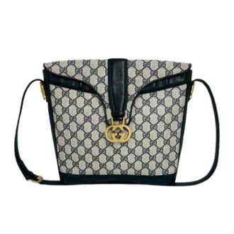 Gucci Sac bandouli&egrave;re en cuir et toile Pre-owned - Femme - Pre-owned - Bleu - Taille: ONE Size