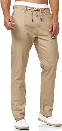 Indicode Hommes Veneto Pants | Pantalon en Lin et Coton Cornstalk 3XL