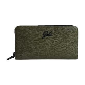 Gabs Femme, Accessoires, Vert, Taille: ONE Size Portefeuille en cuir vert avec fermeture éclair