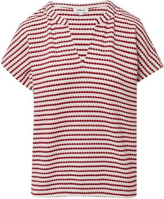 s.Oliver Kurzarmshirt T-Shirt Strukturiertes T-Shirt im O-Shape