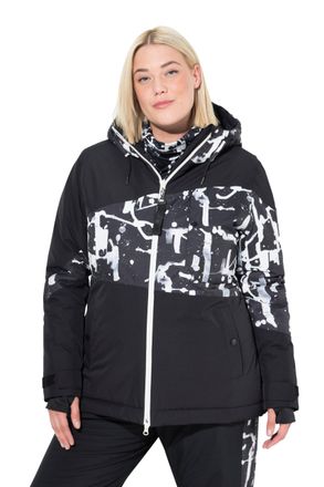 Ulla Popken Damen große Größen Übergrößen Plus Size HYPRAR Performance-Jacke, wasserdicht, Kapuze schwarz 50+ 831635100-50+