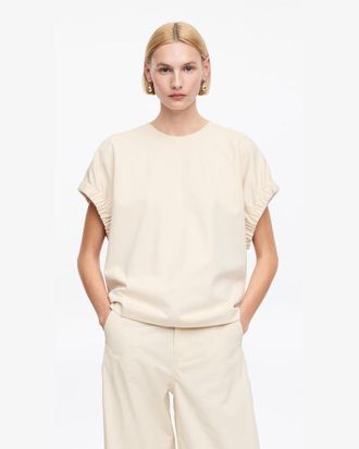 Arket T-Shirt Mit Gerafften &Auml;rmeln -Beige