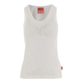 Diesel D&eacute;bardeur avec d&eacute;tails transparents - Femme - Tops - Blanc - Taille: 38 FR