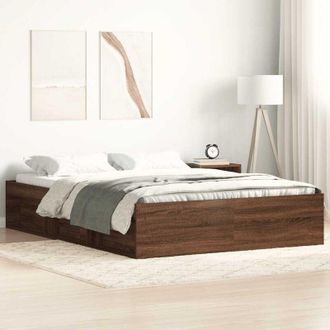 vidaXL Cadre de lit sans matelas ch&ecirc;ne marron 140x200 cm Vidaxl