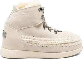 Mou Bottines &agrave; lacets avec talon compens&eacute; int&eacute;rieur - Femme - Chaussures - Blanc - Taille: 41 EU