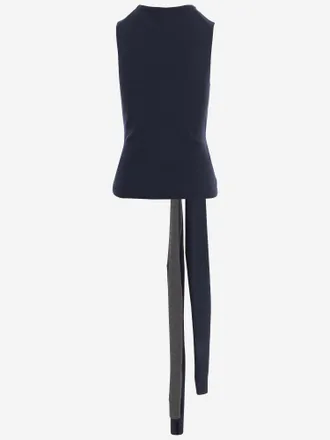 J.W.Anderson Womens Sleeveless Cotton And Cashmere Top Navy Knitwear Sweater