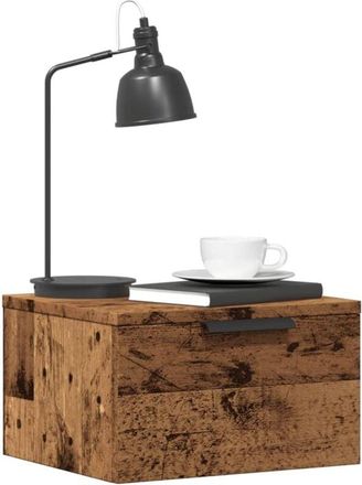 vidaXL Wand-Nachttische 2 Stk. Altholz-Optik 34x30x20 cm Vidaxl