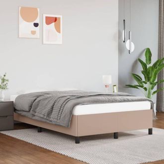 vidaXL Bettgestell ohne Matratze Cappuccino-Braun 120x190cm Kunstleder Vidaxl