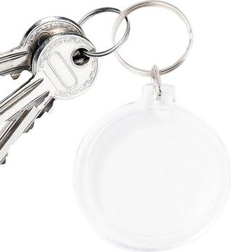 Generic Porte-cl&eacute;s avec cadre photo - Porte-cl&eacute;s en acrylique transparent en forme carr&eacute;e octogonale ronde, rectangulaire, ins&eacute;rer des vierges | Porte-souveni