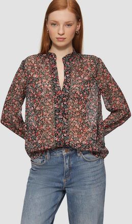 QS by s.Oliver Langarmbluse Bluse Leicht transparente Chiffonbluse mit All-over-Print
