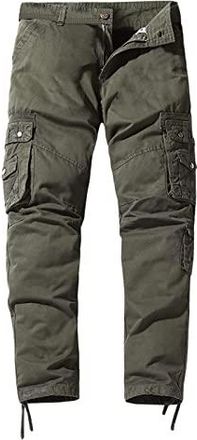 Generic sous Armure Pantalon Hommes Pantalon Multi Poche Droite Solide Couleur Ext&eacute;rieur Pantalon Global Mode Pantalon L&acirc;che Range Carte (Green, XXXL)