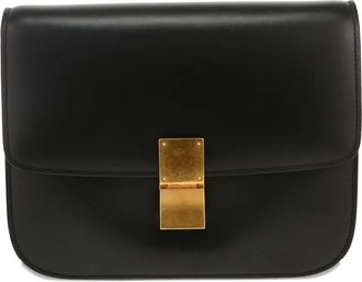 Celine sac porté épaule Classic Box en cuir format moyen (années 2010) - Noir